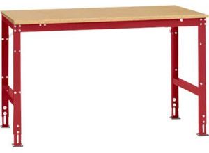 4045916093810 - AU40653003 Arbeits-Grundtisch UNIVERSAL Standard mit Multiplexplatte BxTxH = 1500 x 1000 x 760-870 mm Rubin-Rot