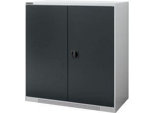 4051273791627 - Genius Flügeltürschrank FS 3 OH abschließbar 2 Fachböden bis 450 kg B 1055 mm Stahl weißaluminium RAL 9006 anthrazitgrau RAL 7016