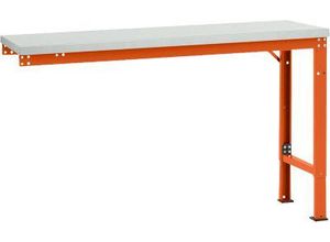 4045916150575 - Ansatztisch UNIVERSAL Spezial 1500 x 800 mm Melamin lichtgrau rotorange