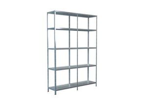 4004514122803 - Steckregal Stecksystem Grund- und Anbauregal Regale Metall verzinkt 2000x1400x350 mm 10 Böden Gr B H T 140 cm x 200 cm x 35 cm silberfarben Werkstatt-Regale