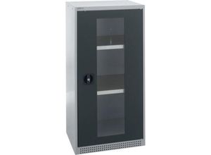 4051273790774 - Genius Sichttürschrank FS 3 OH abschließbar 2 Fachböden bis 250 kg B 545 mm Stahl weißaluminium RAL 9006 anthrazitgrau RAL 7016
