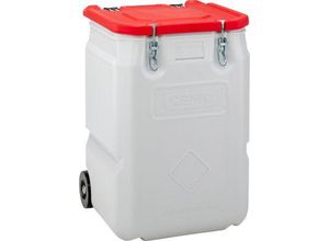 4052886441862 - Mobil-Box CEMO Volumen 250 l für feste Gefahrstoffgüter Verpackungsgruppe II und III konform mit ADR RID IMDG Code Klappdeckel PE grau rot