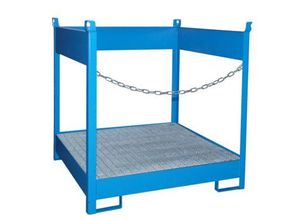 4052462016149 - Fass-Stapelpalette FSP-4 seitlich offen für 4 x 200 l Fass blau