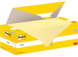 4064035128074 - Post-it® Haftnotizen Notes 654-CY-VP24 B 76 x T 76 mm PEFC®-Papier gelb 18 + 6 Blöcke gratis 100 Blatt Block
