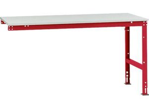 4045916081206 - AU60973003 Arbeits-Anbautisch UNIVERSAL Standard mit Kunststoffplatte BxTxH = 1750 x 1000 x 760-870 mm Rubin-Rot