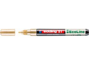 4057305072603 - Lackmarker 51 EcoLine Schreibfarbe Gold Rundspitze Strichstärke 1-2 mm mit Kappe wasserbasiert nachfüllbar 10 Stück