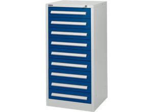 4051273714817 - Select Schubladenschrank SF 90 9 Schübe lichtgrau RAL 7035 enzianblau RAL 5010