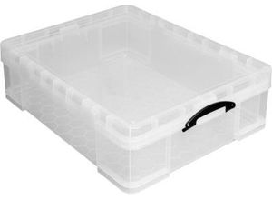 5060231634745 - Transportbox Really Useful Box Volumen 70 l L 810 x B 620 x H 225 mm stapelbar mit Deckel & Klappgriffen Recycling-PP transparent