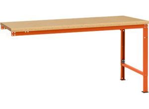 4045916157857 - AU80952001 Arbeits-Anbautisch UNIVERSAL Spezial mit Multiplexplatte BxTxH = 1750 x 1000 x 722-1022 mm Rotorange (RAL 2001)