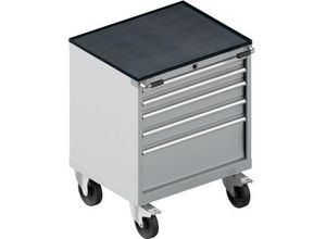 4051273649348 - Select Schubladenschrank mit Rollen WSK 18-27 4 Schübe bis 200 kg B 411 x T 572 x H 770 mm weißaluminium weißaluminium