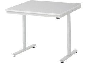 4040376066459 - Rau ESD-Arbeitstisch Adlatus elektrisch höhenverstellbar 28 mm Spanplatte mit Melaminbelag bis 150 kg B 1000 x T 1000 x H 720-1120 mm lichtgrau