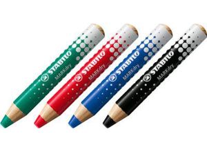 4006381582520 - Whiteboard Marker MarkDry Rundpsitze 1-10 mm schnell trocknend 4er Etui schwarz blau rot grün
