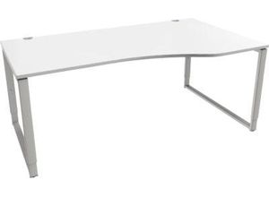 4250510881873 - Genius Freiformschreibtisch MODENA FLEX Bügelfuß manuell höhenverstellbar Ansatz rechts B 1800 mm weiß