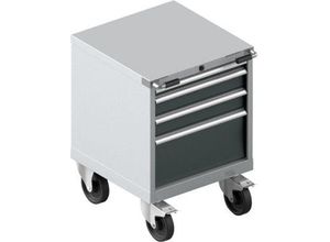 4051273652669 - Schubladenschrank mit Rollen WSK 27-27 4 Schübe bis 75 kg B 564 x T 572 x H 770 mm weißaluminium anthrazitgrau