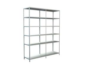4004514122551 - Steckregal Stecksystem Grund- und Anbauregal Regale Metall weiß 2300x1800x500 mm 12 Böden Gr B H T 180 cm x 230 cm x 50 cm weiß Werkstatt-Regale