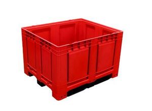4260582170584 - Palettenbehälter aus HDPE LxBxH 1200 x 1000 x 790 mm 3 Kufen geschlossen rot kaiserkraft