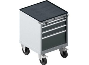 4051273649263 - Select Schubladenschrank mit Rollen WSK 18-27 4 Schübe bis 75 kg B 411 x T 572 x H 770 mm anthrazitgrau weißaluminium