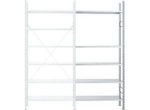 4052939608457 - Steckregal R 3000 Komplettregal 5155 m 1 Grund- und 4 Anbaufelder incl 25 Böden lackiert H 2278 x B 5155 x T 300 mm