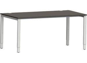4250510882139 - Genius Schreibtisch Modena Flex Rechteck 4-Fuß Rechteckrohr B 1600 x T 800 x H 650-850 mm graphit weißaluminium