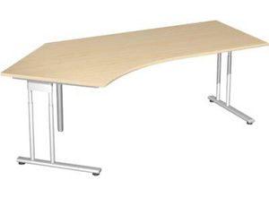 4038933430607 - Winkelschreibtisch 135° PALENQUE C-Fuß Winkel links B 2165 x T 800 1130 x H 720 mm Ahorn