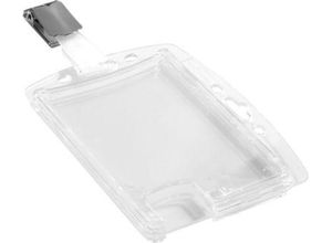 4005546804149 - Namensschild doppelbox mit Clip transparent für 2 Betriebsausweise im Format 54 x 90 mm (8013-19) (8013-19) - Durable