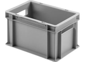 4026698015375 - Ringoplast Kunststoffkasten Serie Unista S175 Durchfassgriffe glatter Boden L 300 x B 200 x H 175 mm grau