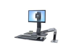 0698833025705 - ergotron Monitor-Maus-Tastatur-Halterung Work-Fit A LCD LD mit Arbeitsfläche+ 24-317-026 schwarz silber für 1 Monitor 1 Tastatur 1 Maus Tischklemme