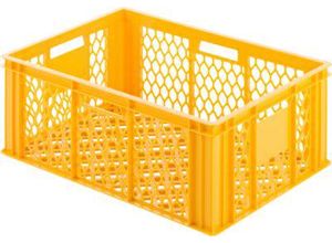4026698004225 - Euro Box Bäcker- und Cateringkasten (Gläserkasten) lebensmittelecht Inhalt 478 L durchbrochene Version gelb-orange