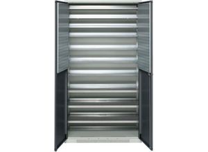 4051273792839 - Genius Magazinschrank FS 5 OH abschließbar 10 Fachböden 2 Lochrasterplatten bis 450 kg B 1055 x T 520 x H 1950 mm lichtgrau anthrazitgrau