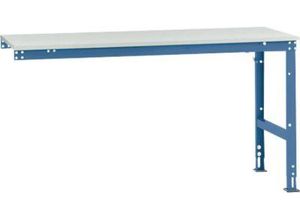 4045916072556 - AU60815007 Arbeits-Anbautisch UNIVERSAL Standard mit Melaminplatte BxTxH = 1750 x 800 x 760-870 mm Brillantblau (RAL 5007)