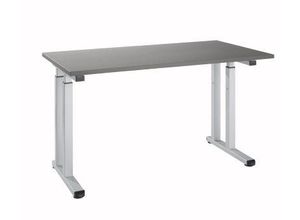 4251898813456 - Schreibtisch Set Up Rechteck C-Fuß B 1300 x T 650 x H 685-820 mm graphit weißaluminium