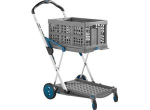 4251898826388 - Select Klappmobil CLAX® 2 Etagen Tragkraft bis 60 kg Lenk- & Bockrollen inkl 46 l Klappbox Aluminium & Kunststoff grau petrol