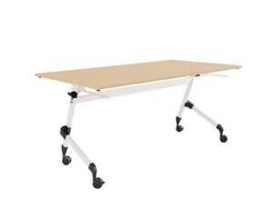 4251898824049 - Select Klapptisch mit Rollen Rechteck Vierkantrohr B 1600 x T 600 x H 720 mm Ahorn weiß