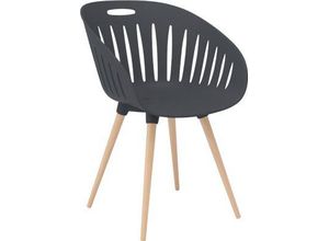 4014296946900 - Outdoor-Stuhl T2023 2 Stück ergonomische Kunststoffschale Füße ein- und ausdrehbar anthrazit