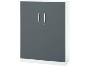 4051273786784 - Büroschrank 3OH abschließbar mit aufliegenden Türen B 950 mm Basaltgrau Verkehrsweiß