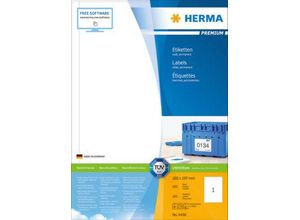 4008705044585 - HERMA Etiketten Premium A4 200x297 mm weiß Papier matt 100 St - Weiß - Rechteck - Dauerhaft - Papier - Matte - Laser Inkjet