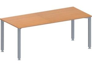 4251898814569 - Genius Konferenztisch MODENA FLEX Rechteck 4-Fuß Quadratrohr B 1800 x T 800 x H 720-840 mm Buche weißaluminium RAL 9006