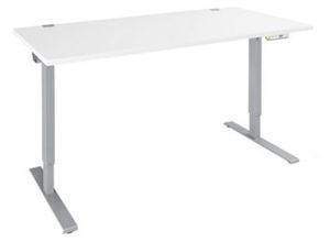 4251898809015 - Genius Schreibtisch AERO FLEX elektrisch höhenverstellbar Rechteck C-Fuß B 1200 x T 800 x H 620-1280 mm weiß weißalu