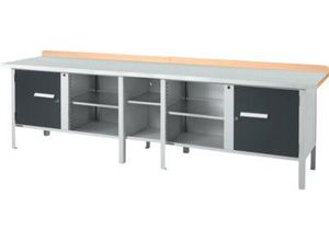 4051273778505 - Kastenwerkbank Select PWi 300-1 ESD Buche-Multiplexplatte mit Stahlabdeckung bis 750 kg B 3000 x T 700 x H 840 mm Anthrazit Weißaluminium