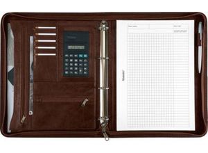 4021068300648 - Ringbuchmappe Massa DIN A4 Kunstleder mit Rechner braun