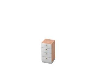 4032062110805 - Schubladenschrank 2 OH B 400 x T 420 mm Nussbaum-Dekor silber