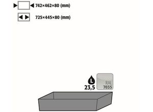 4250101138270 - Bodenauffangwanne Stawa-R für asecos Sicherheitsschränke der Q30 Q90 und S90 Serie Stahlblech lichtgrau B 742 x T 507 x H 83 mm 22 l