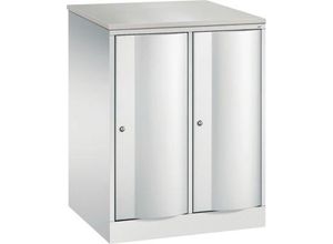 4064615385439 - Garderobenschrank Resisto 2 Abteile 2 Fächer B 772 x T 640 x H 1077 mm Lichtgrau
