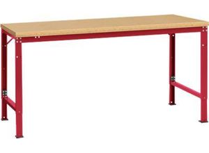 4045916146875 - AU70953003 Arbeits-Grundtisch UNIVERSAL Spezial mit Multiplexplatte BxTxH = 1750 x 1000 x 722-1022 mm Rubin-Rot