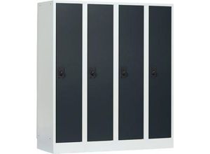 4250618231341 - Schulspind Abteilbreite 300 mm Sicherheitszylinderschloss 4 Abteile lichtgrau anthrazit