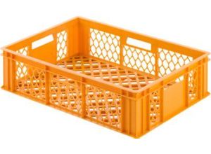 4026698004201 - Euro Box Bäcker- und Cateringkasten (Gläserkasten) lebensmittelecht Inhalt 30 L durchbrochene Version gelborange