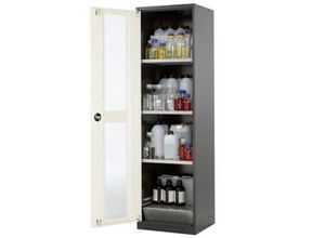 4054923051522 - Chemikalienschrank Asecos CS-CLASSIC-G Flügeltür und Glasausschnitt 3 Böden H 1950 mm reinweiß