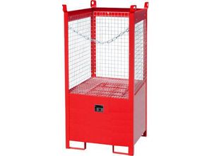 4052462041363 - Fass-Stapelpalette FSP-1 D Drahtgitter-Wände Kapazität 1 x 200 l Fass rot