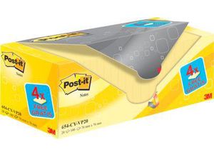4046719906437 - Post-it® Haftnotizen Notes 654Y-20 B 76 x T 76 mm PEFC®-Papier gelb 16 + 4 Blöcke gratis 100 Blatt Block