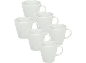 8590992465519 - Kaffeetasse Solea uni weiß Porzellan 6 Stück
